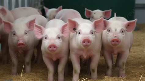 서로 옆에 서있는 작은 돼지 그룹 쇼 돼지의 사진 배경 일러스트 및 사진 무료 다운로드 Pngtree