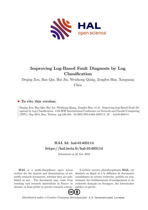 Pdf Improving Log Based Fault Diagnosis By Log Classification Dokumen Tips