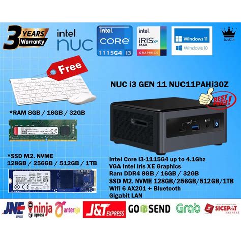 Jual INTEL NUC 11PAHi30Z Gen11 Mini PC Barebone Intel Core I37 1115G4 4 1GHz NUC11 PAHi30Z
