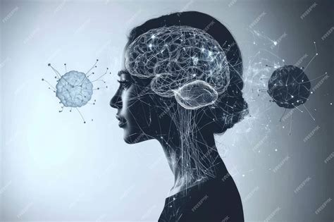 Brain Dynamics Neurochemistry A Digital Illustration Of A Womans Profile With Floating Atoms