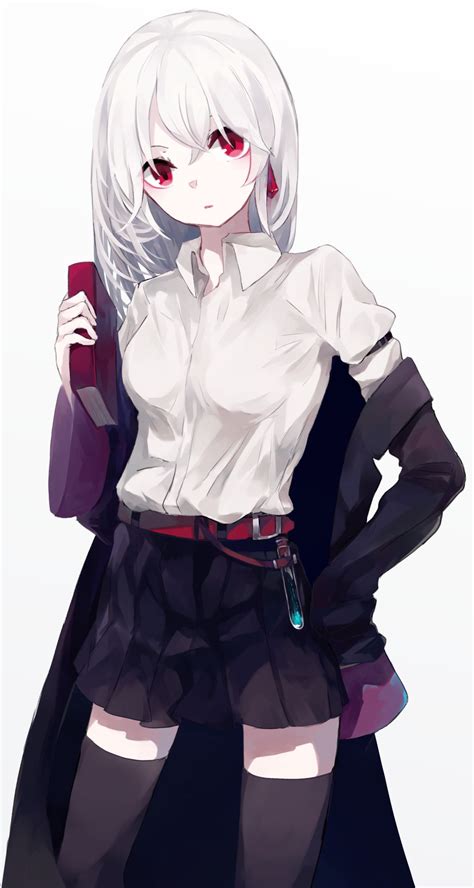 Sexy Anime Girl In White