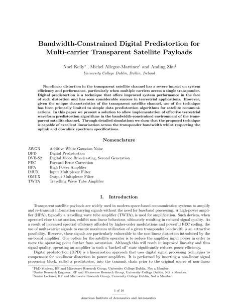 Pdf Bandwidth Constrained Digital Predistortion For Multicarrier