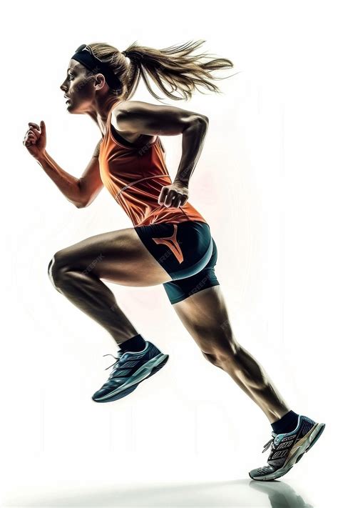 Premium Photo Woman Running In A Dynamic Pose