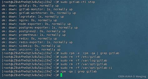 Centos 7 9 2009 下 Gitlab 完全卸载 Centos 7 9 2009 下 Gitlab 完全卸载
