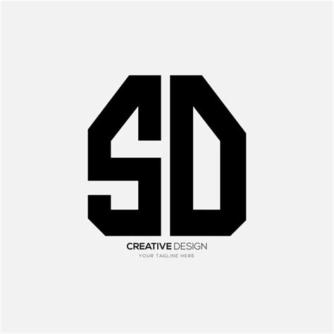 Premium Vector Letter Sd Modern Unique Shape Flat Abstract Creative