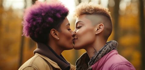 Premium Photo A Tender Moment Captured Between Two Black Lesbian Girls