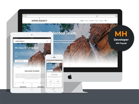 full responsive landing page website with html css javascript