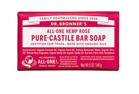 Dr Bronners All One Pure Castile Bar Soap Hemp Rose — 140g Hale And