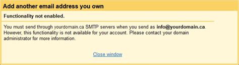 Solving Gmail SMTP Functionality Not Enabled Error