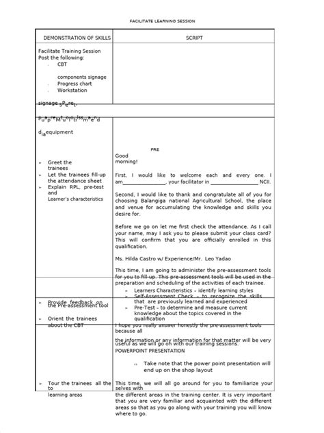 Facilitate Learning Session Scriptcompress Pdf Behavior