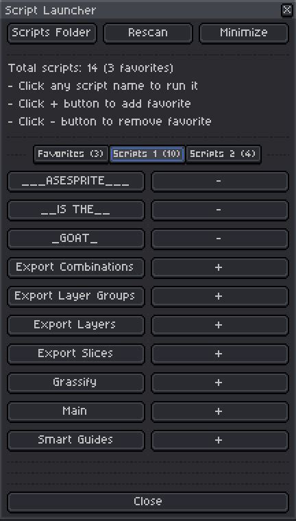 Aseprite Script Launcher By Stepone