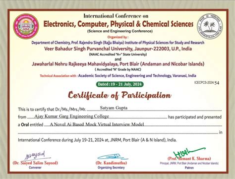 Satyam Gupta On Linkedin Research Conference Achievement