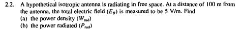Solved 22 ﻿a Hypothetical Isotropic Antenna Is ﻿radiating