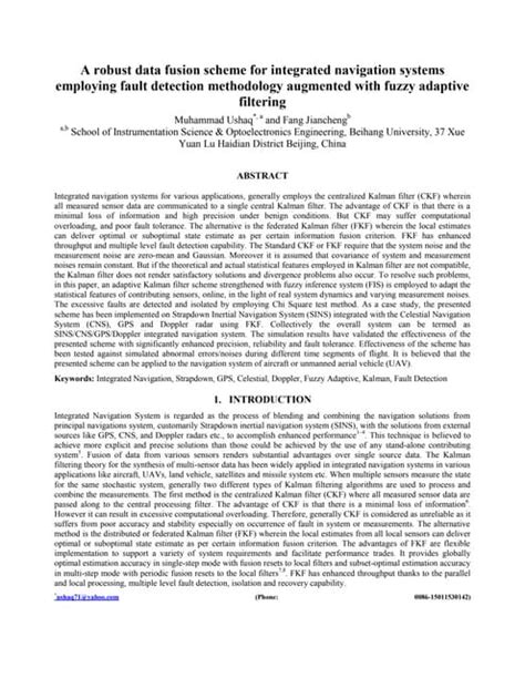 6 A Robust Data Fusion Scheme For Integrated Navigation Systems