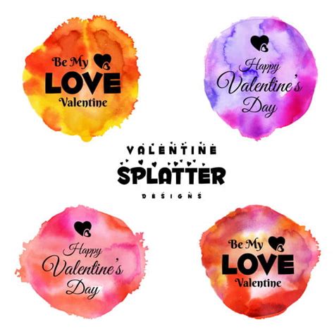 수채화 발렌타인 튄 세트 디자인 Eps Uidownload