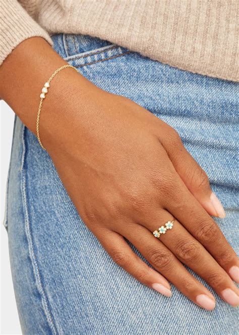 Jennifer Meyer Diamond 3 Flower Ring With Turquoise Center Bergdorf