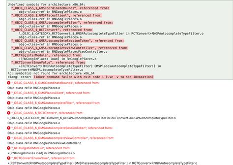 Apple Mach O Linker Error Issue Tolu React Native Google