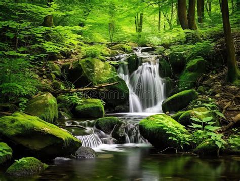 Fresh Summer Landscape Of A Wild Forest Stock Illustration