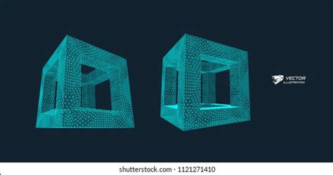Cube Connection Structure 3d Grid Design Stock Vector Royalty Free 1121271410 Shutterstock
