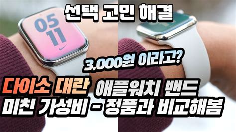 미친 가성비 다이소 애플워치 실리콘 밴드 애플워치8 스테인리스 스틸 실버에 장착했어요 애플워치 스포츠밴드 추천 Youtube