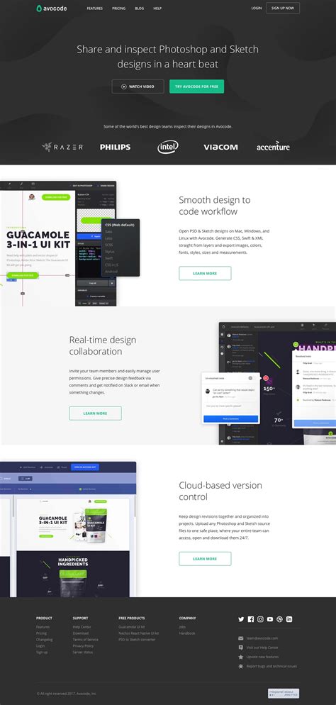 Avocode Landing Page Design Inspiration Lapa Ninja