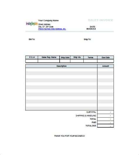 Retail Invoice Template 11 Word Excel Pdf Format Download