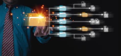 Premium Photo Businessman Touching On Folder Documents For Management Paperwork Paperless By