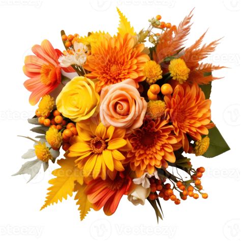 Autumn Flowers Bouquet Isolated 27032707 Png