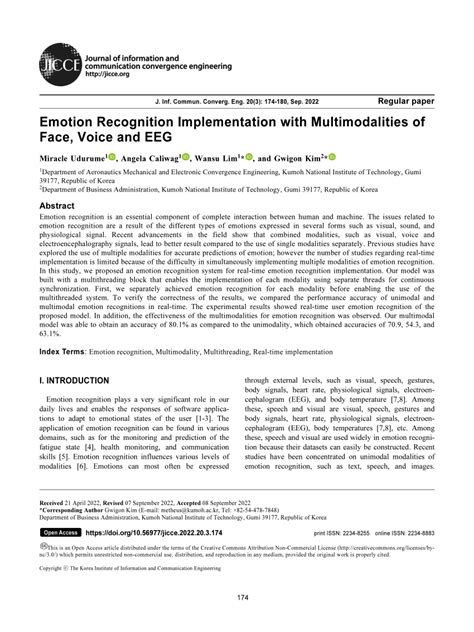 PDF Emotion Recognition Implementation With Multimodalities Of Face Voice And EEG