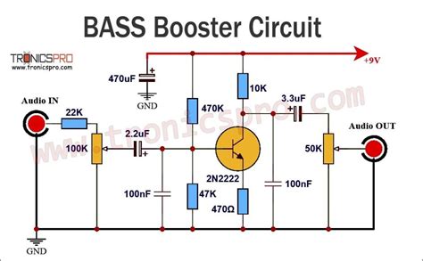 Bass Booster Circuit Diagram Using 2n2222 Tronicspro