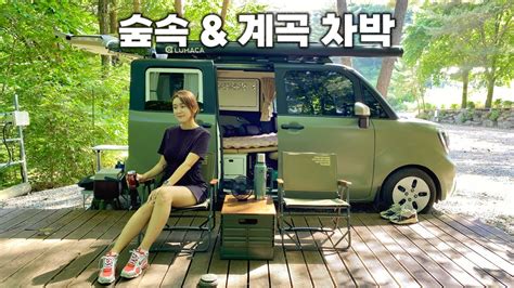 숲속 3m 계곡에서 물놀이 하면서 보내는 차박 캠핑 레이차박 Carcamping Vlog Youtube