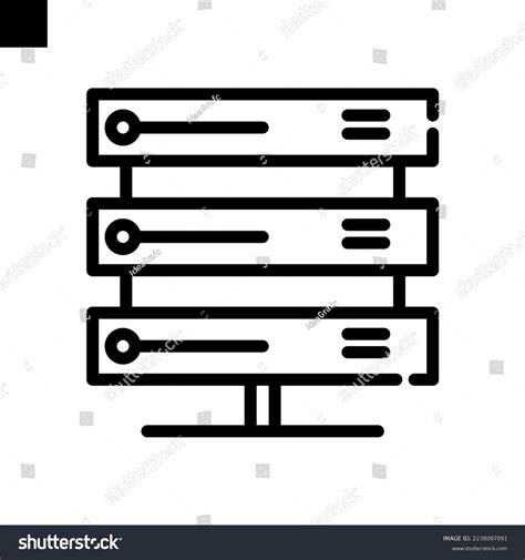 Server Icon Line Style Vector Stock Vector Royalty Free 2238097091 Shutterstock
