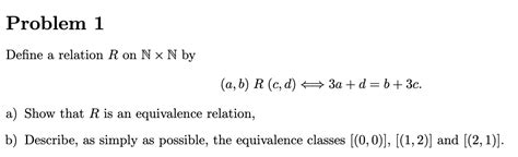 solved problem 1define a relation r on n times n