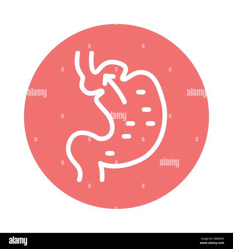 Hiatal Hernia Color Line Icon Isolated Vector Element Outline