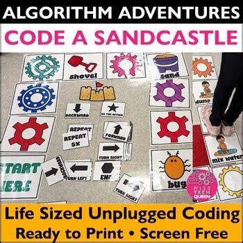 Unplugged Coding Mat Hour Of Code Activity Code A Sandcastle Life Sized