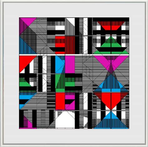 Black And White 2 Triangular Geometries Limited Edition Of 1 Mixed Media By Gabriela Diana