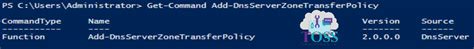 add dnsserverzonetransferpolicy powershell cmdlets toss