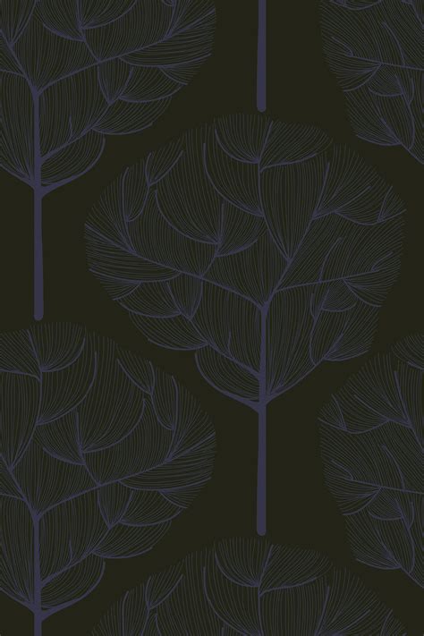 Dark Blue Oak Trees Peel And Stick Removable Wallpaper