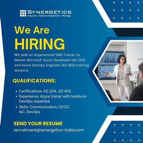 Jobvacancy Hiring Synergeticsindia Synergeticslearning