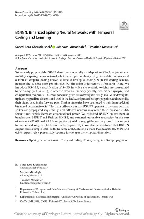 bs4nn binarized spiking neural networks with temporal coding and
