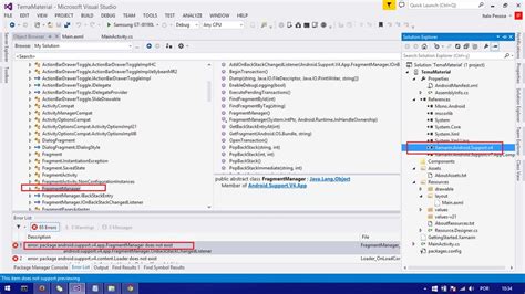 C Xamarin Classes Not Found Android Support Library Stack Overflow