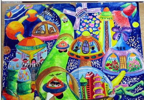 과학상상화 그리기 미래주택 미래도시 스케치 밑그림 네이버 블로그