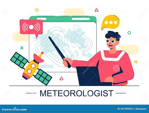 Meteorologist Vector Illustration Featuring A Weather Forecaster