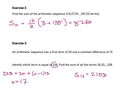 Arithmetic Series Ibsl Revision Worksheet Nth Term Sum Of N Terms