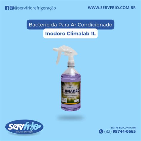 Bactericida Para Ar Condicionado Inodoro Climalab 1l Servfrio