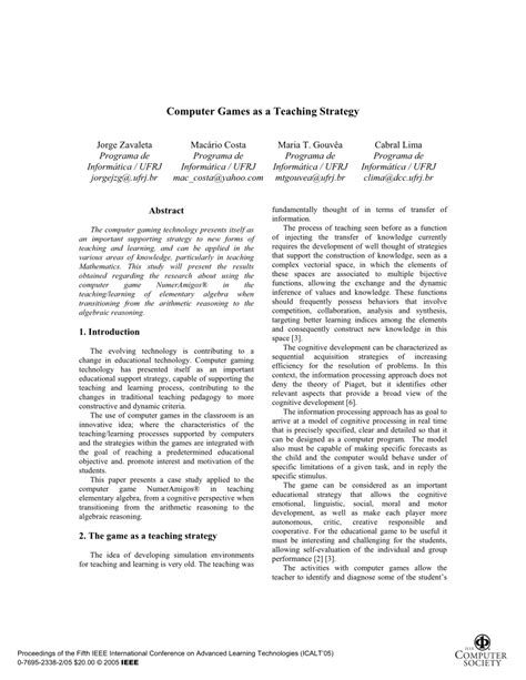 Pdf Computer Games As A Teaching Strategy