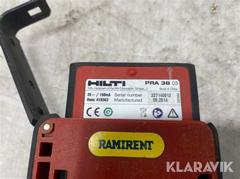 Tvåfallslaser And Lasermottagare Hilti Pre38 Pra38 Svalöv K
