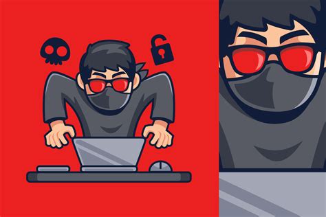 Hacker Operate The Laptop Cartoon Illust Graphic By Rexcanor Creative Fabrica