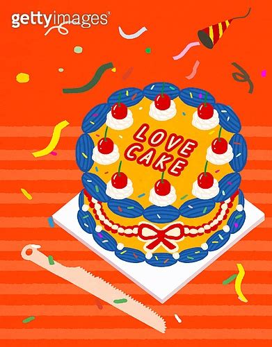 케이크 컬러풀 컬러풀백그라운드 생일 생일케이크 축하 컨셉 연례행사 사건 레트로스타일 컨셉 타이포그래피 문자 꽃가루 이미지 Jv12498694