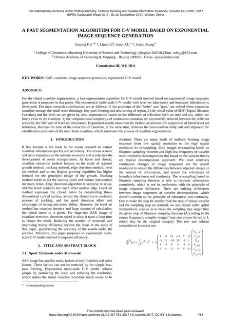 Pdf A Fast Segmentation Algorithm For C V Model · Pdf Filea Fast